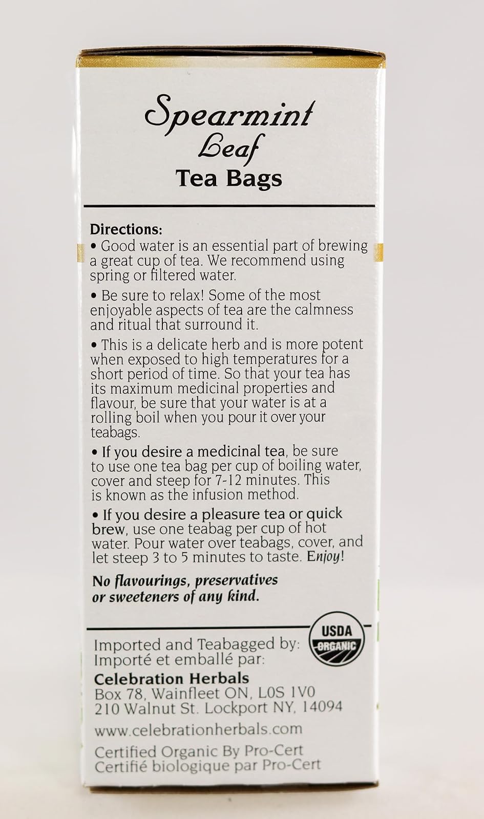 celebration herbals spearmint tea