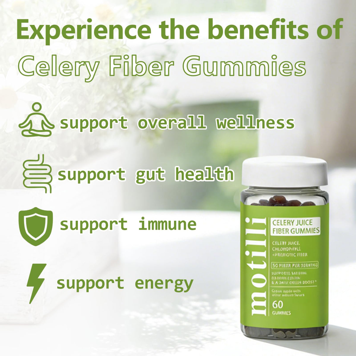 Celery juice gummies for energy boost