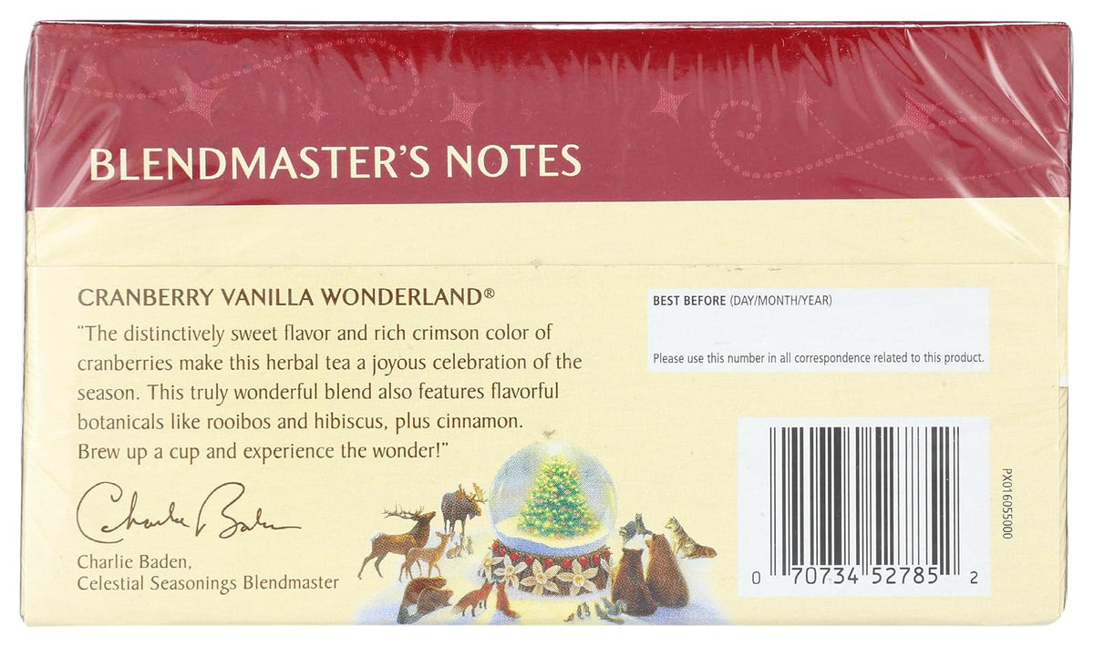 Celestial Seasonings cranberry vanilla flavour