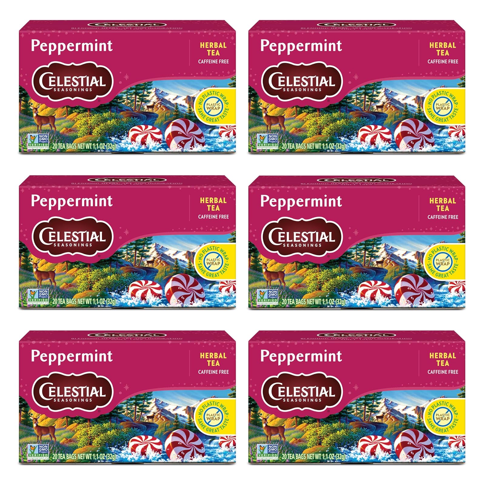 Celestial Seasonings peppermint herbal tea bags