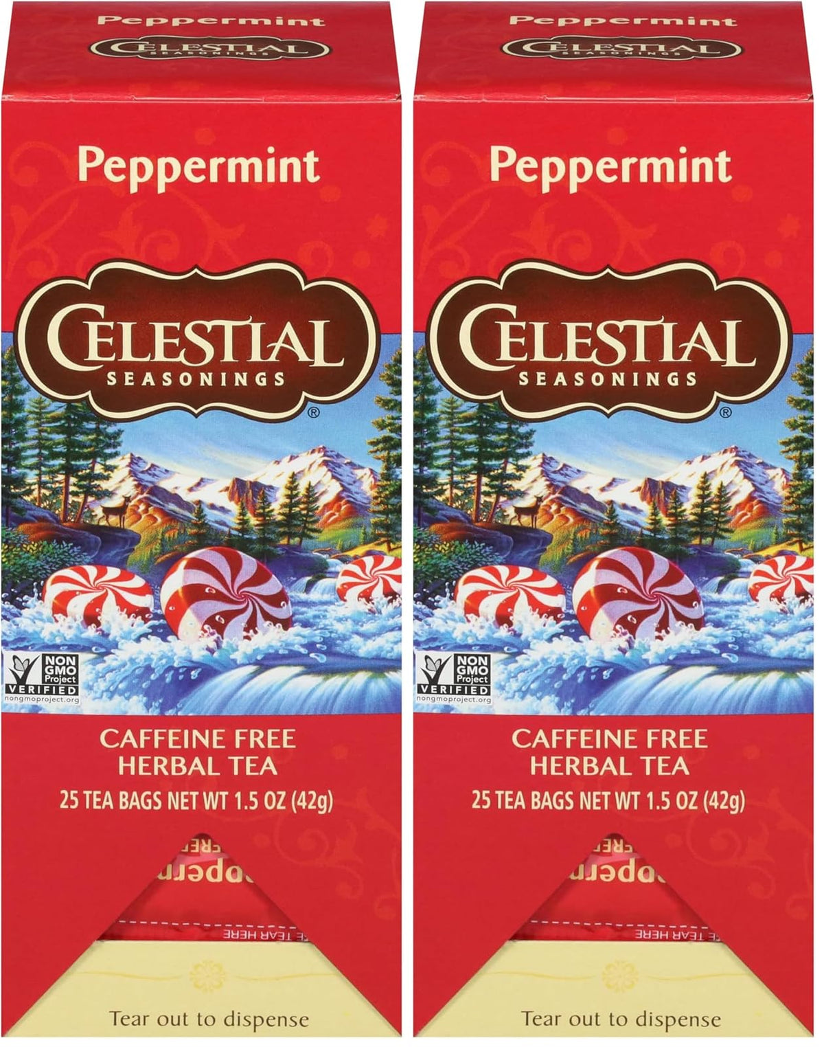 Celestial Seasonings peppermint herbal tea bags