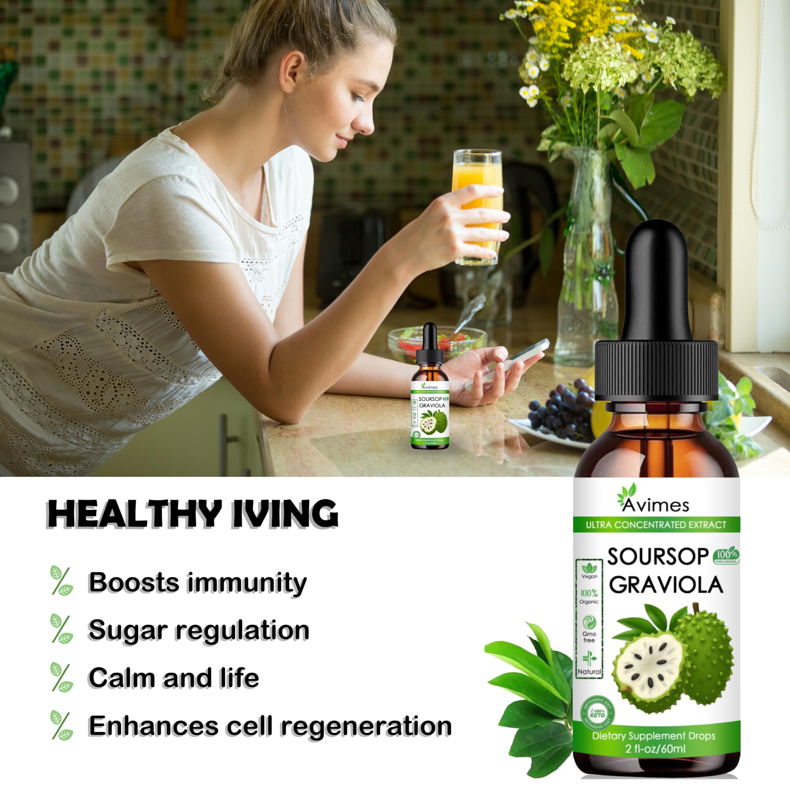 Cellular health benefits of Graviola oil