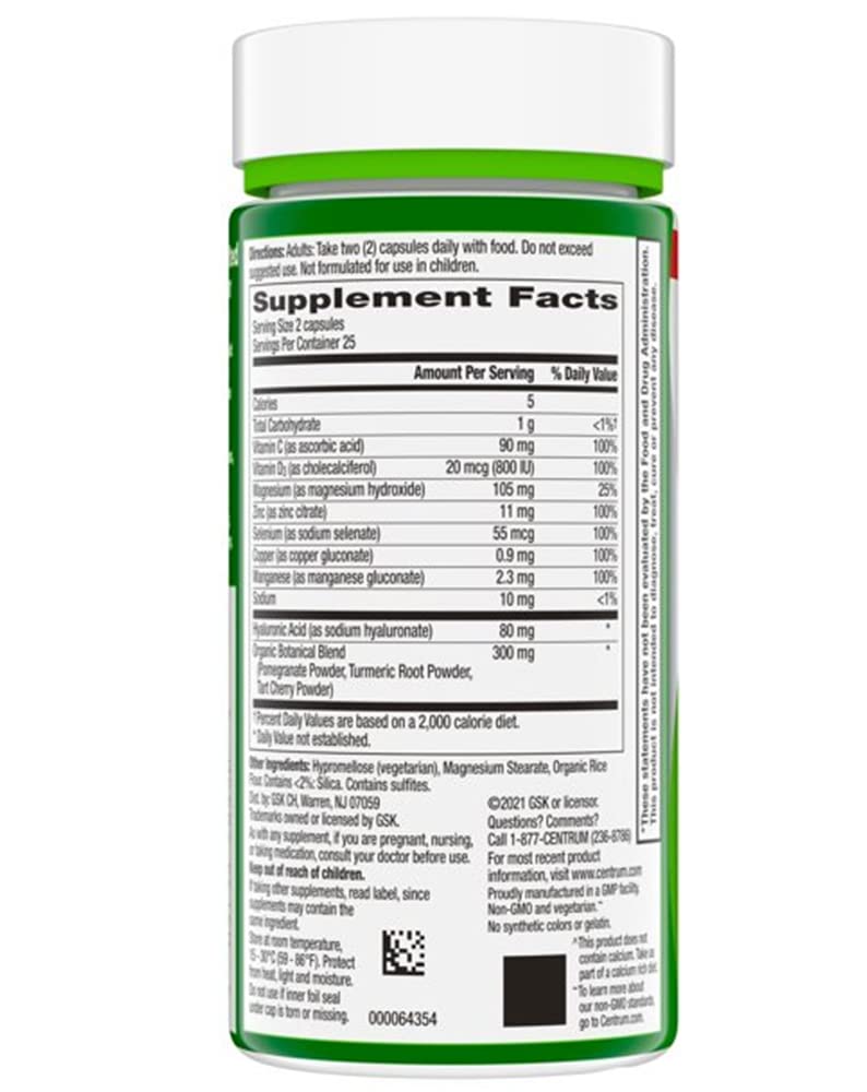 Centrum capsules for improved physical endurance