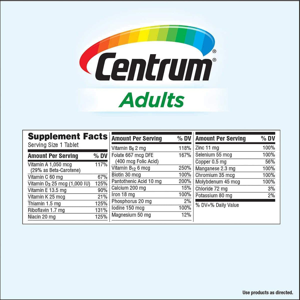 Centrum multivitamin for seniors health