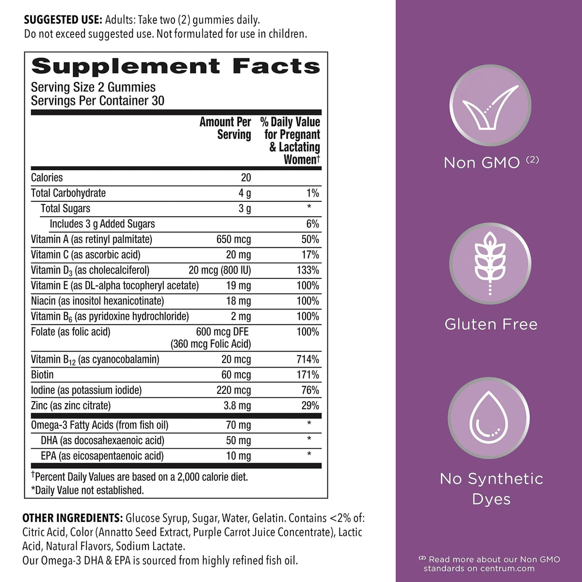Centrum multivitamin gummies for pregnancy wellness