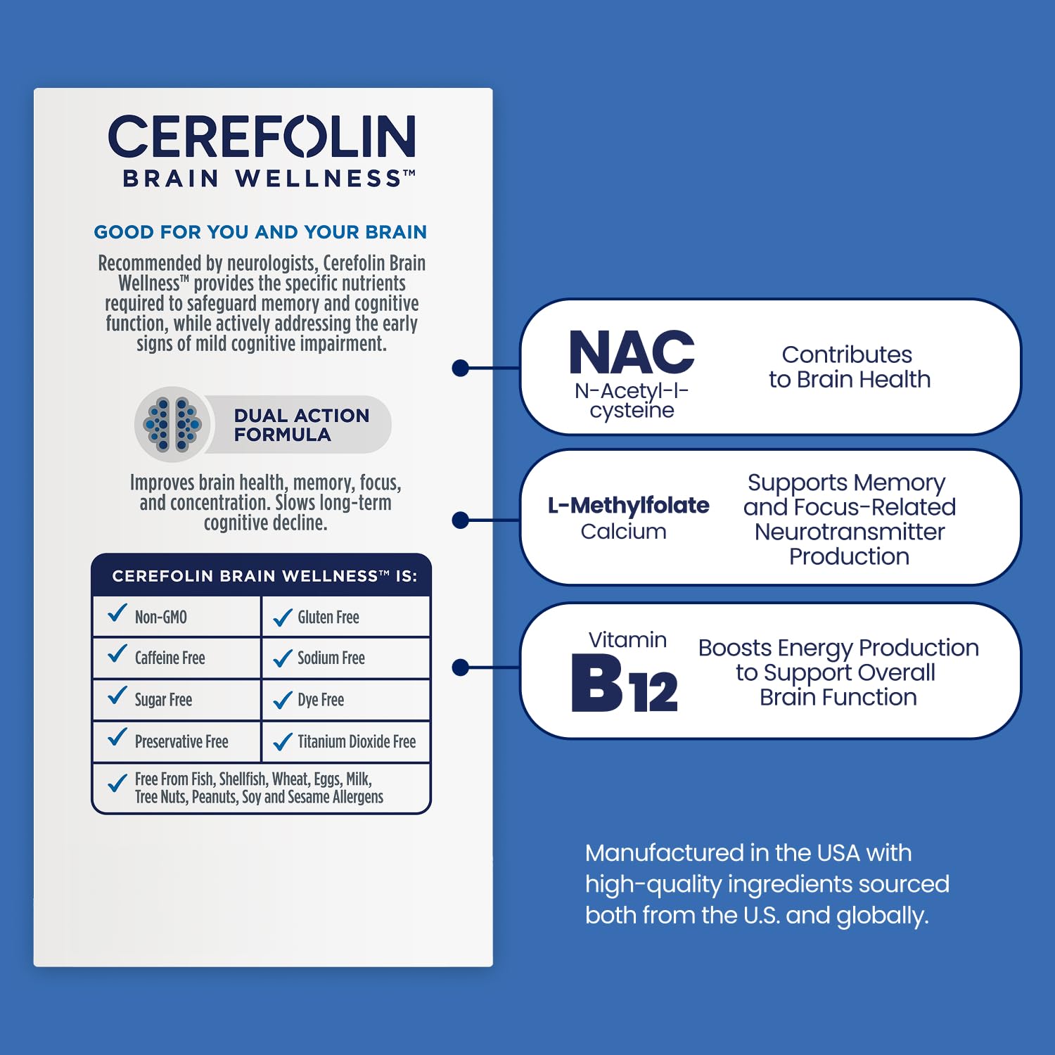 Cerefolin vitamin B12 supports cognitive function