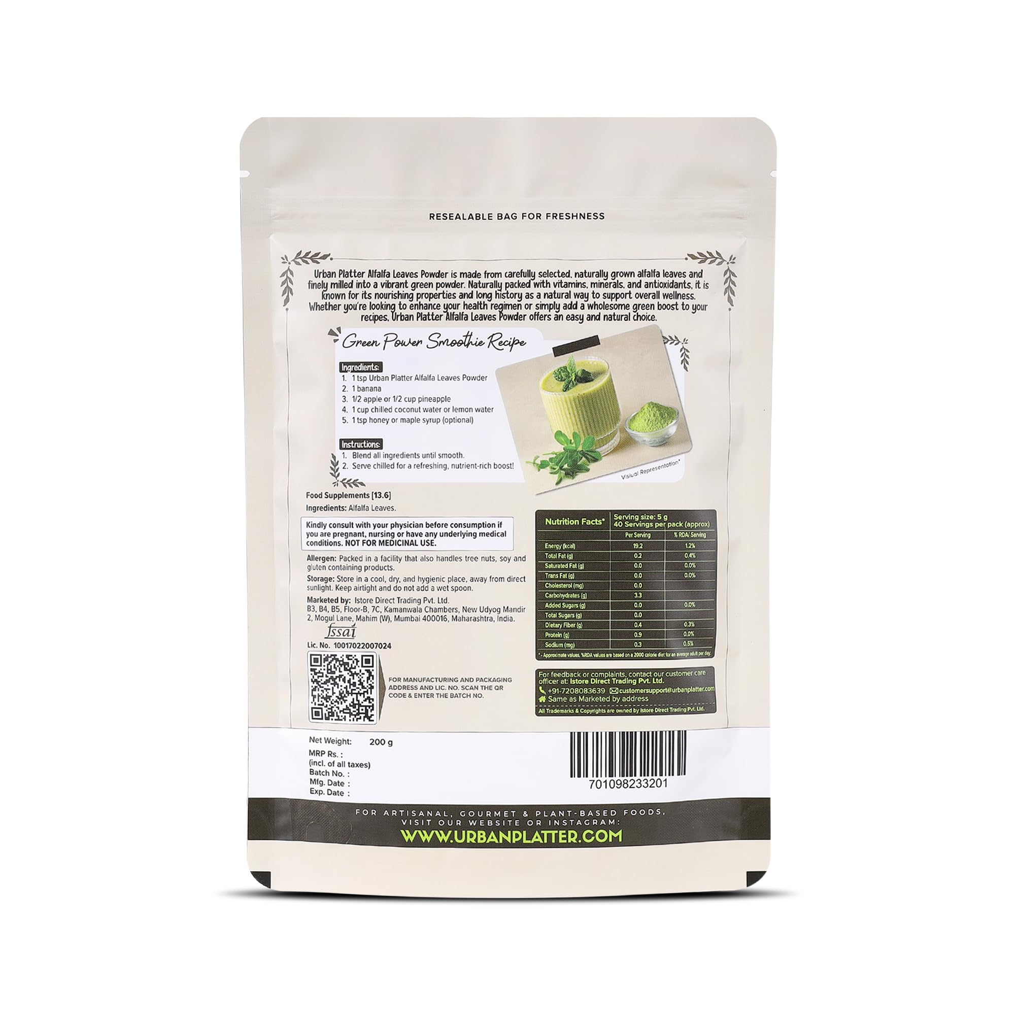 certified organic alfalfa for health