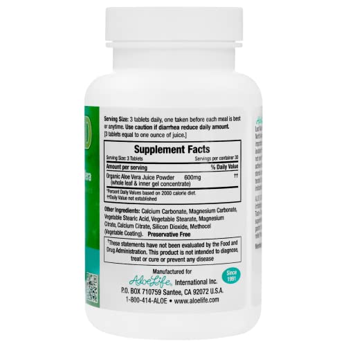 certified organic aloe vera tablets
