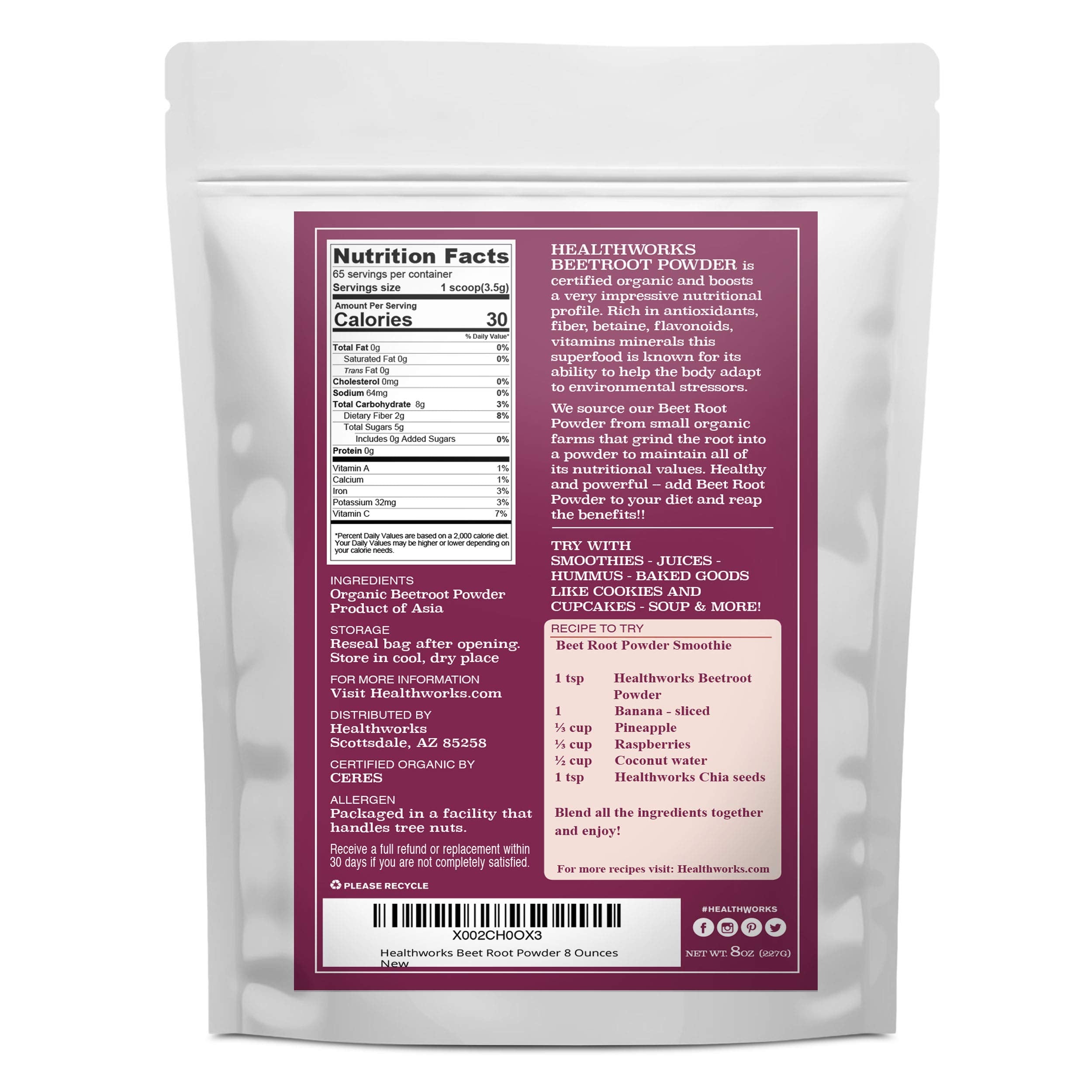 certified organic beetroot supplement