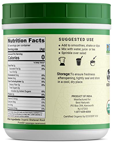 certified organic shatavari benefits