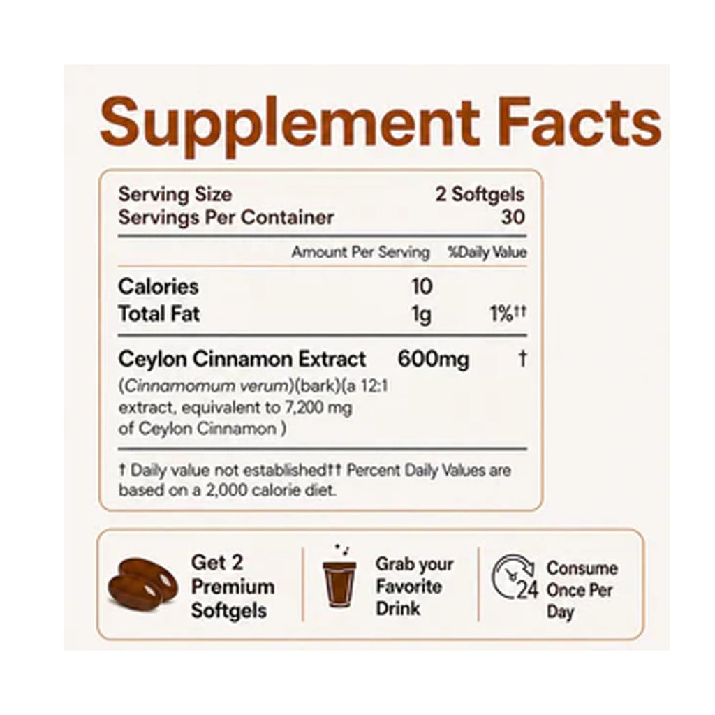 Ceylon Cinnamon 300 softgel bottle
