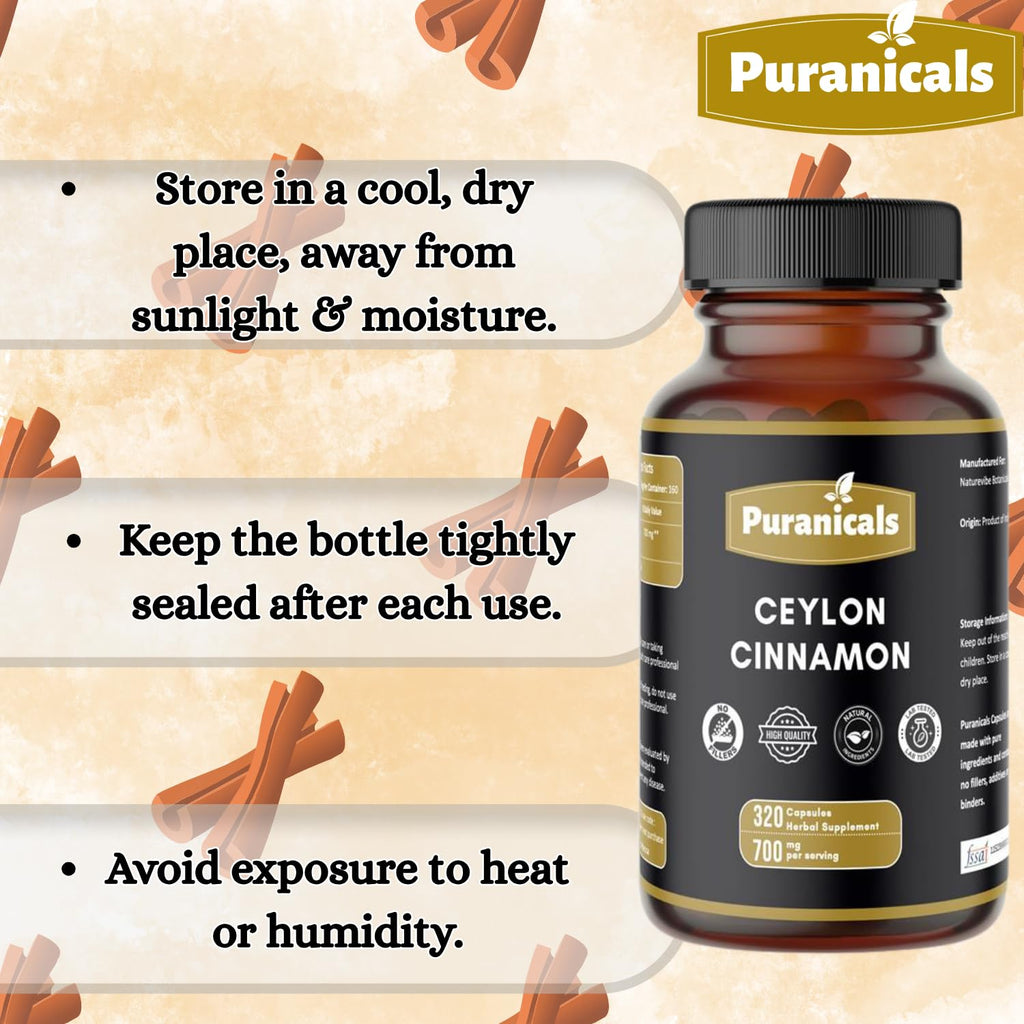 Ceylon cinnamon 320 capsules for convenience