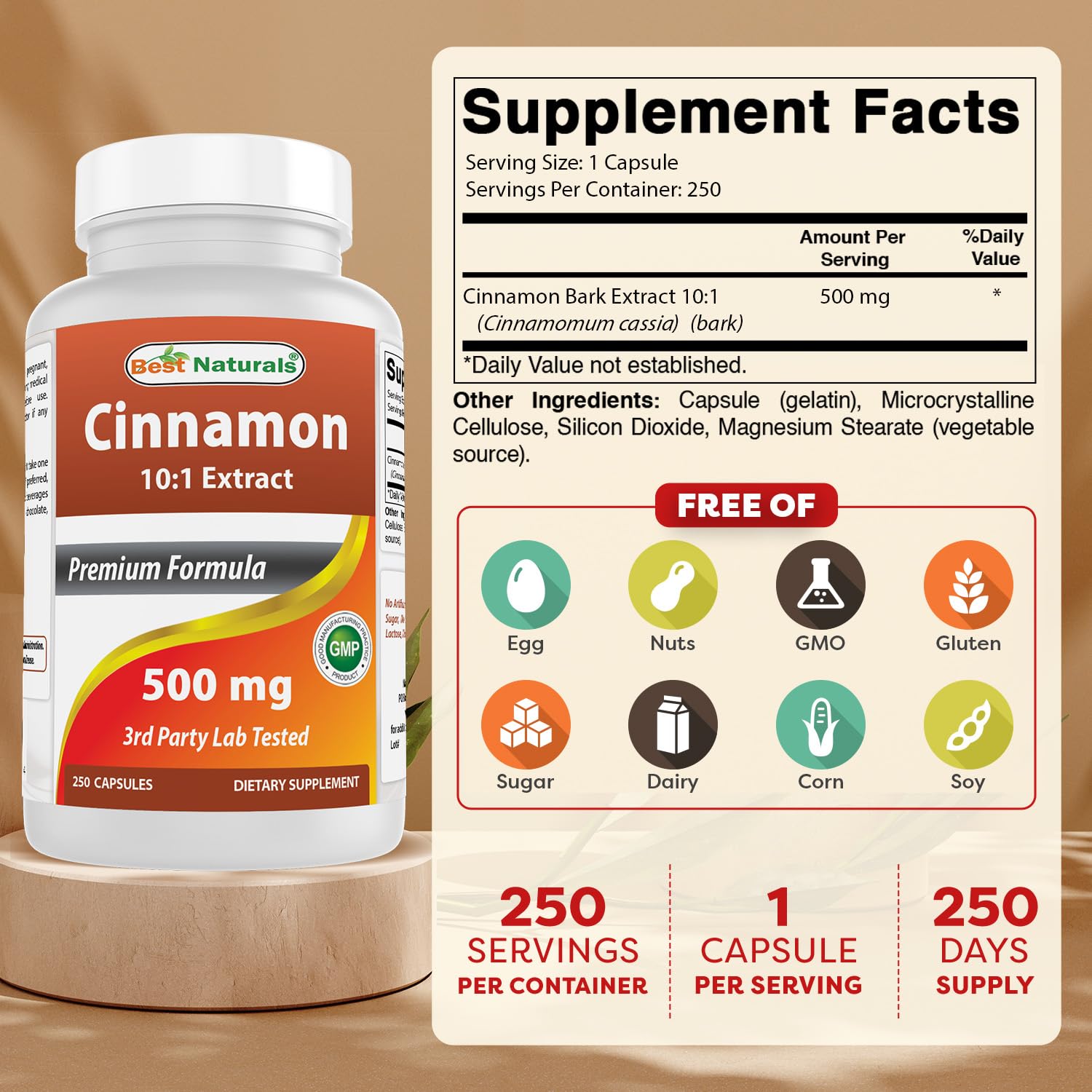 ceylon cinnamon 500 mg dietary supplement