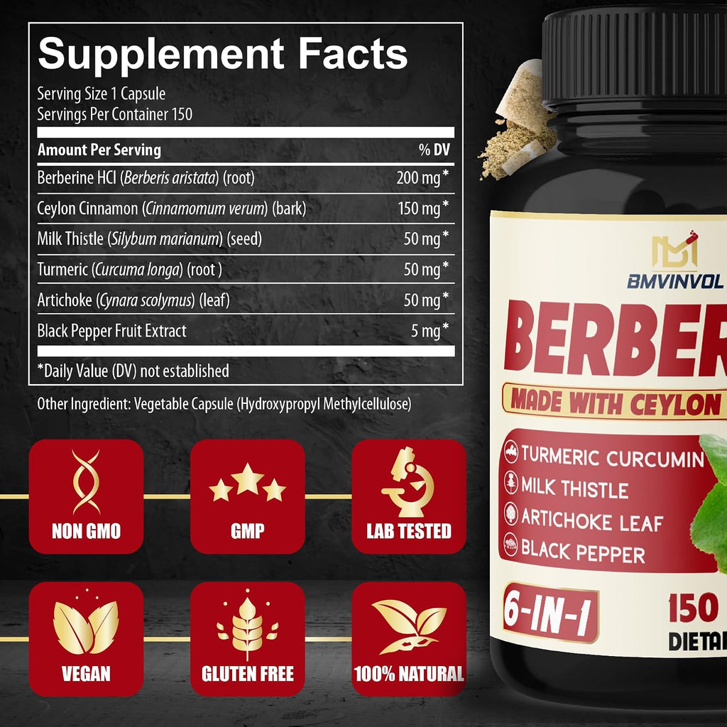 Ceylon cinnamon and berberine capsules