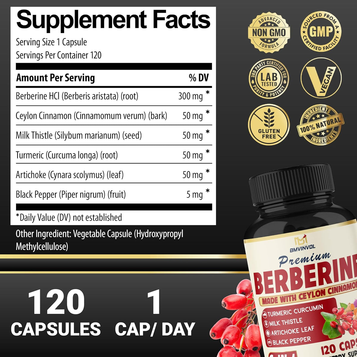 Ceylon cinnamon and berberine capsules