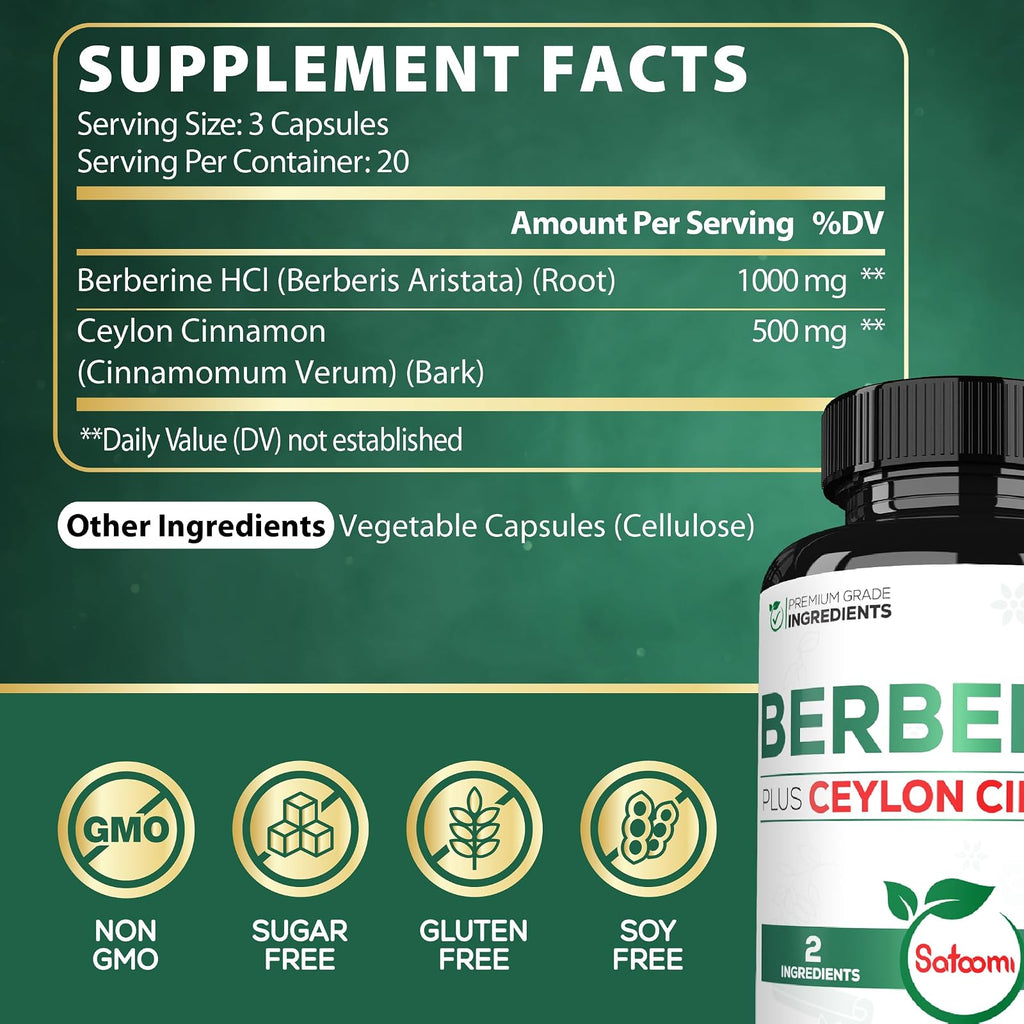Ceylon cinnamon and berberine capsules