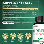 Ceylon cinnamon and berberine capsules