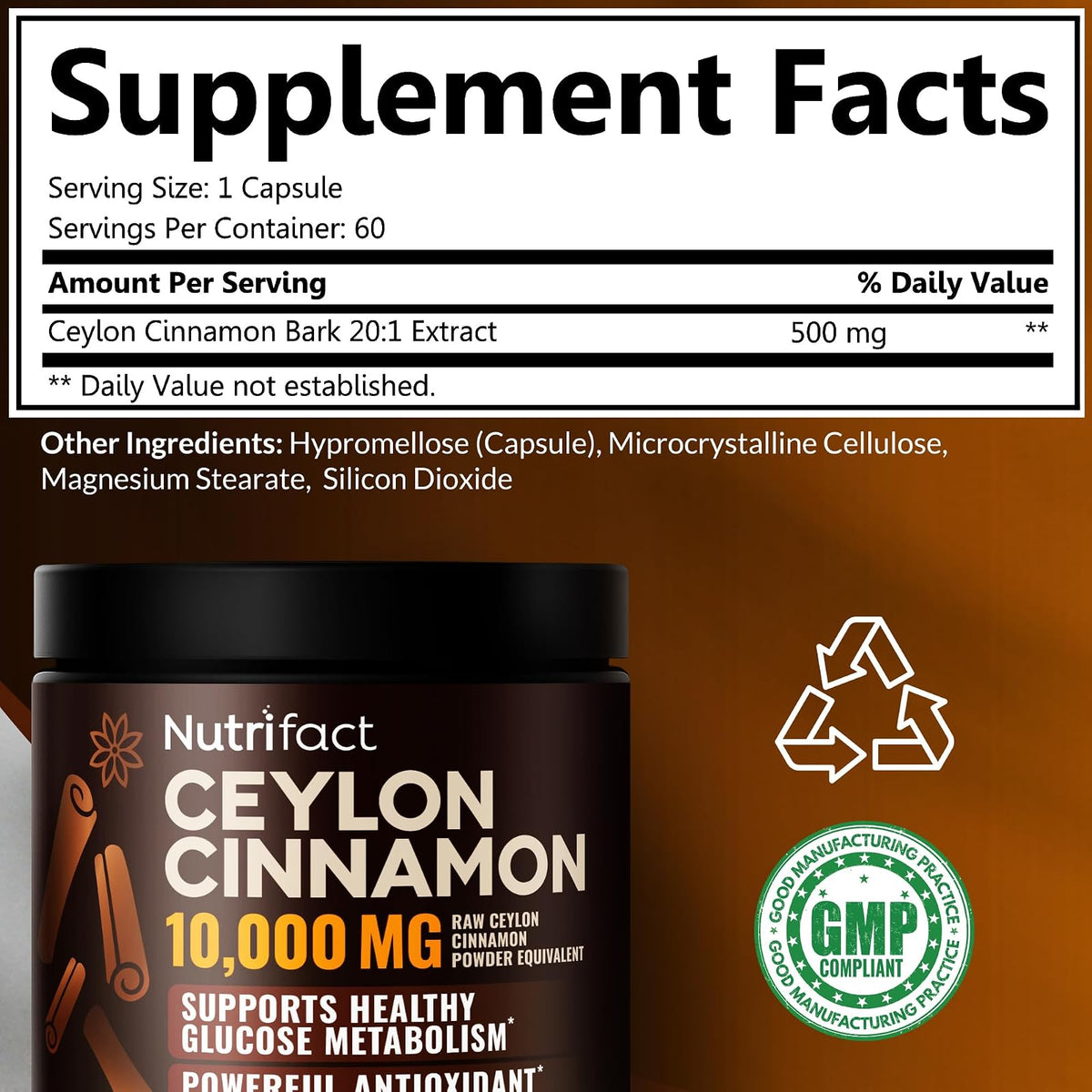 Ceylon cinnamon capsules for blood sugar support