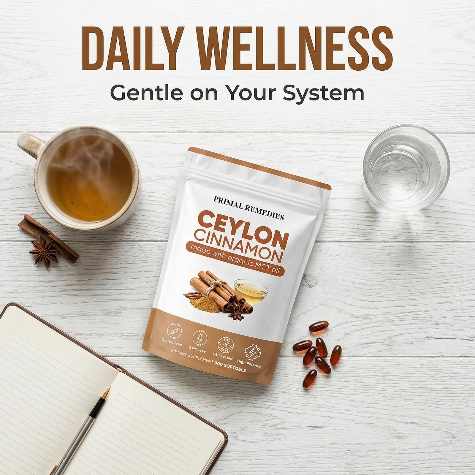 Ceylon cinnamon capsules for daily health