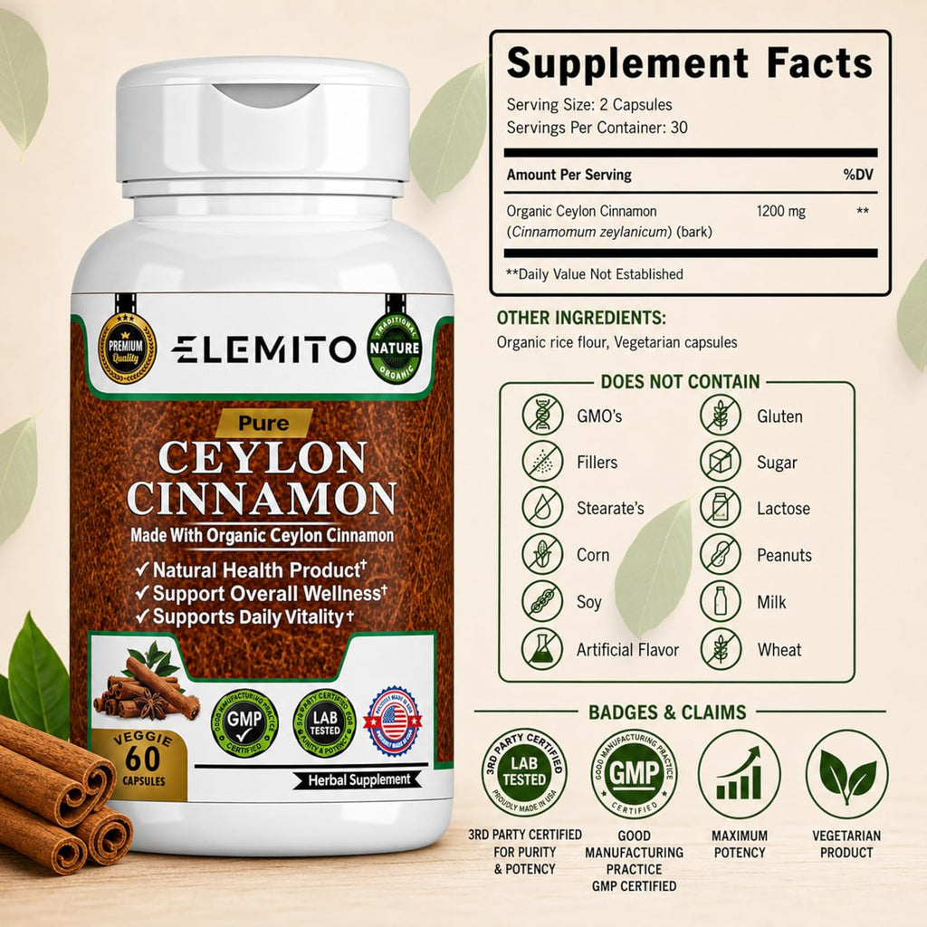 Ceylon cinnamon capsules for digestion