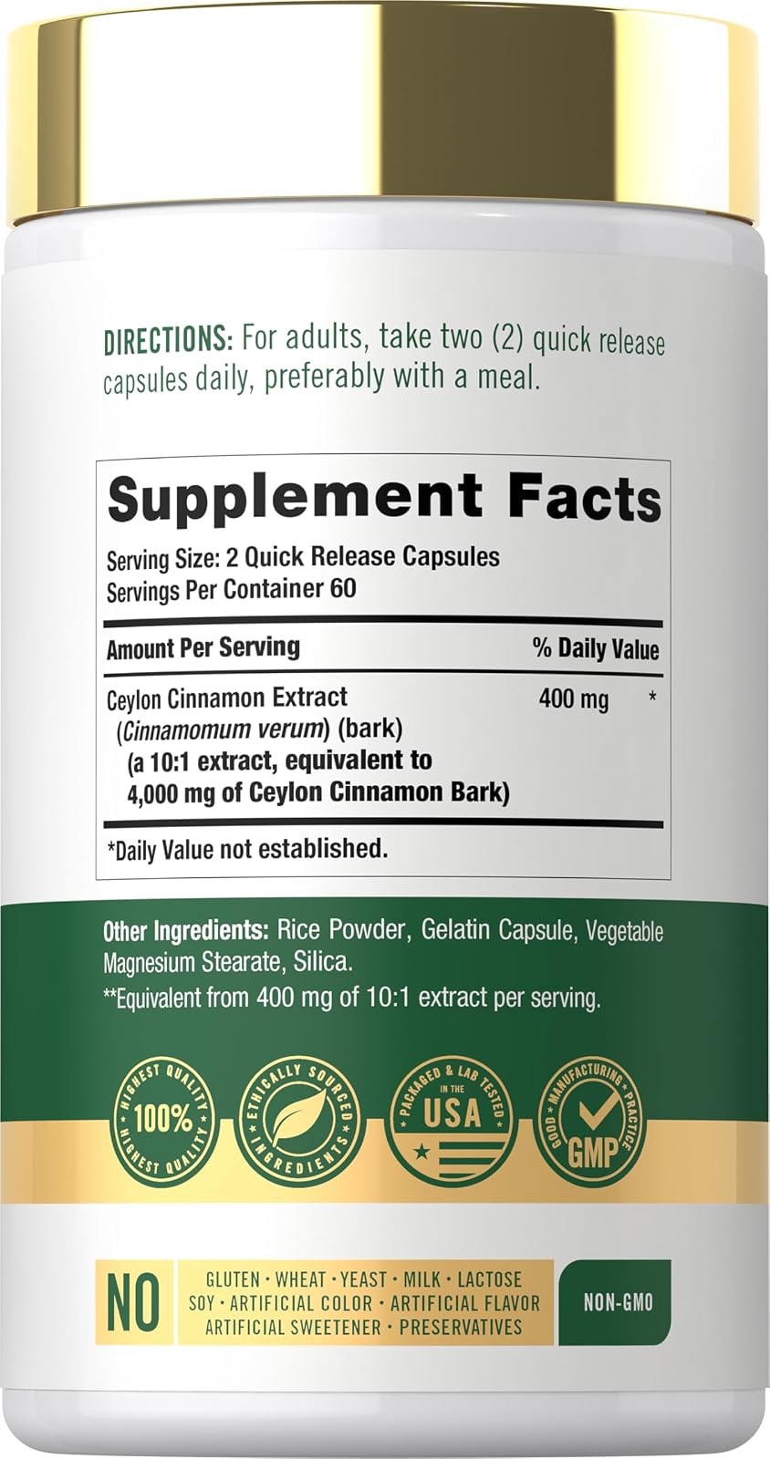 Ceylon cinnamon capsules for digestion