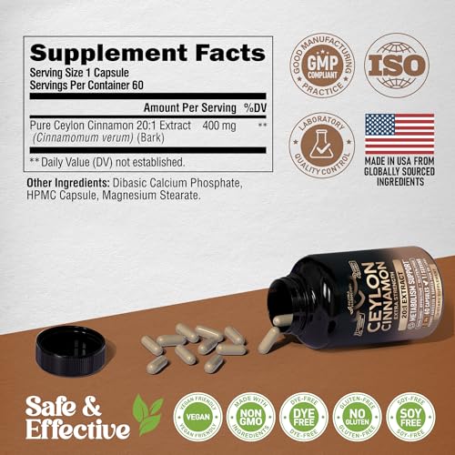 Ceylon cinnamon capsules for vitality