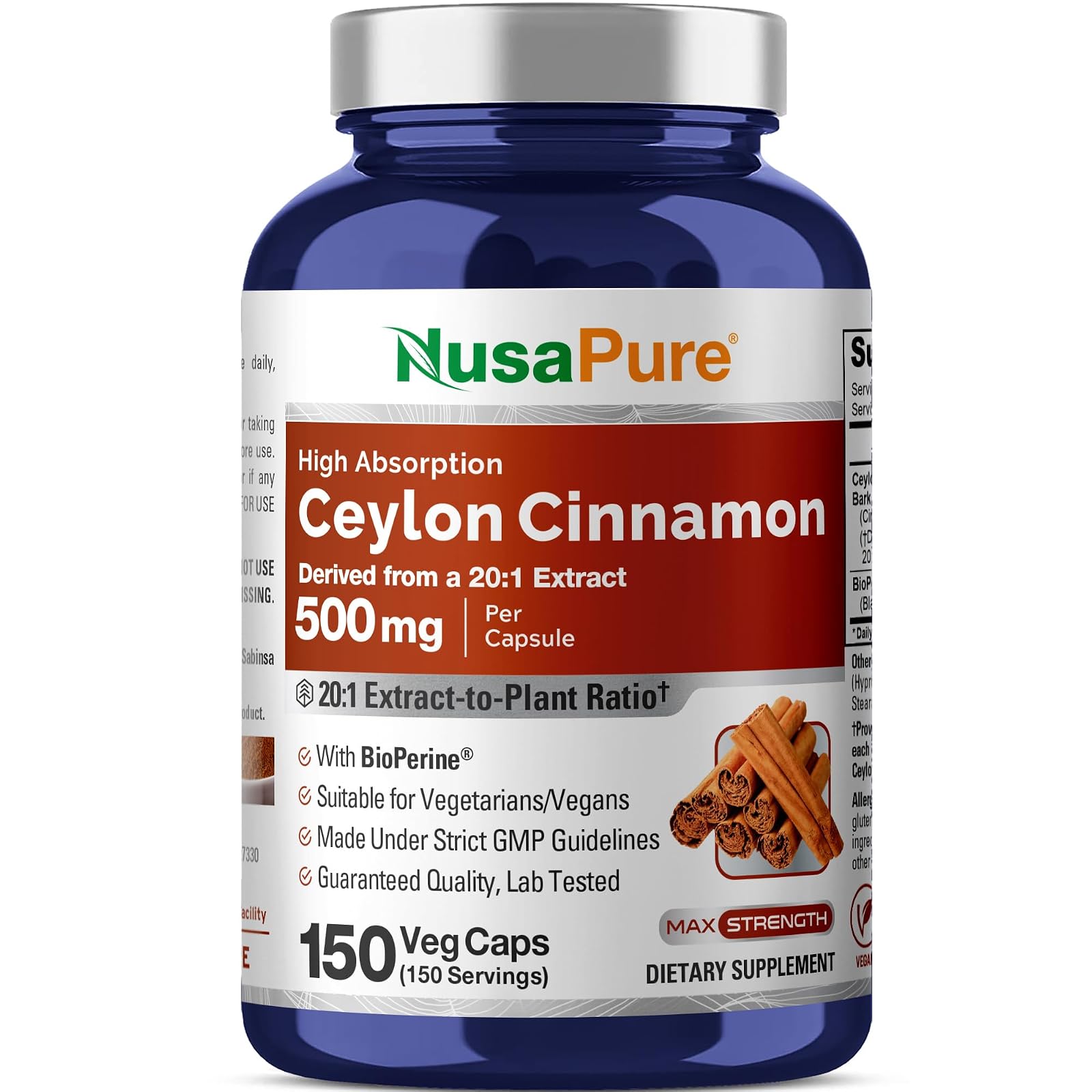 Ceylon cinnamon capsules for wellness