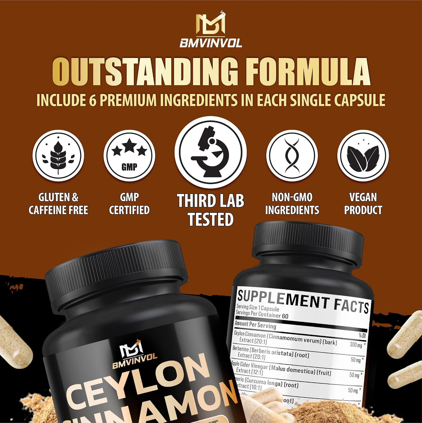 Ceylon cinnamon capsules for wellness