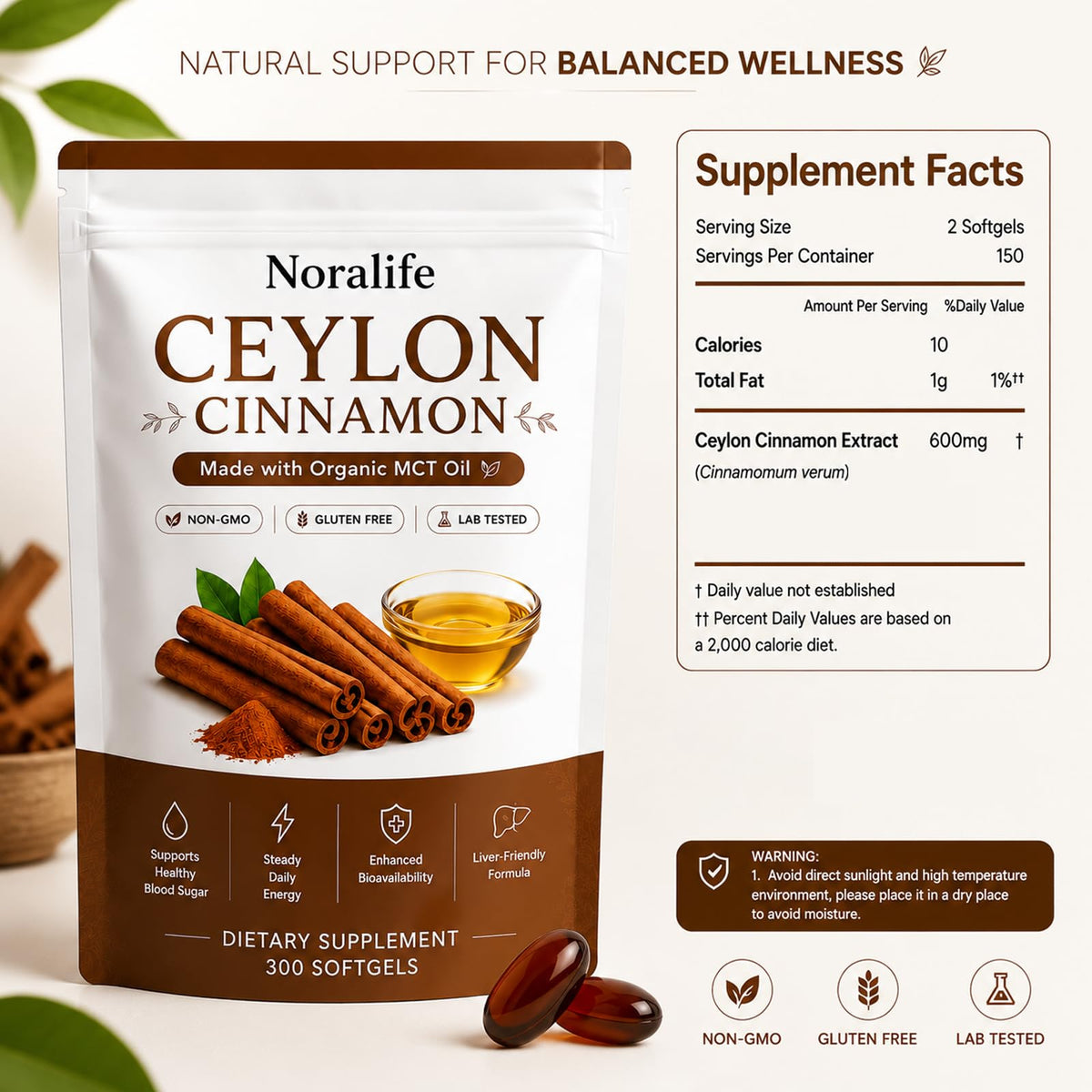 Ceylon cinnamon for blood sugar support