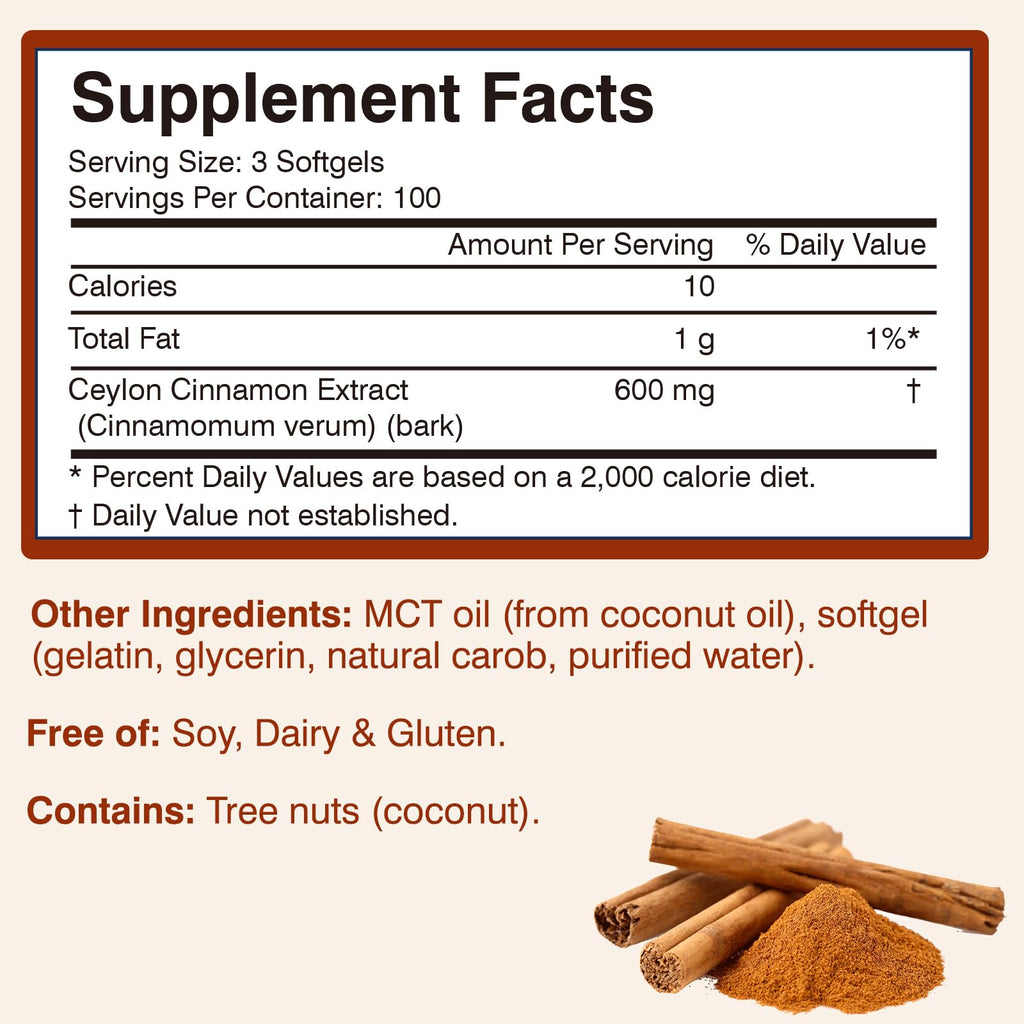 Ceylon cinnamon softgels for antioxidant support