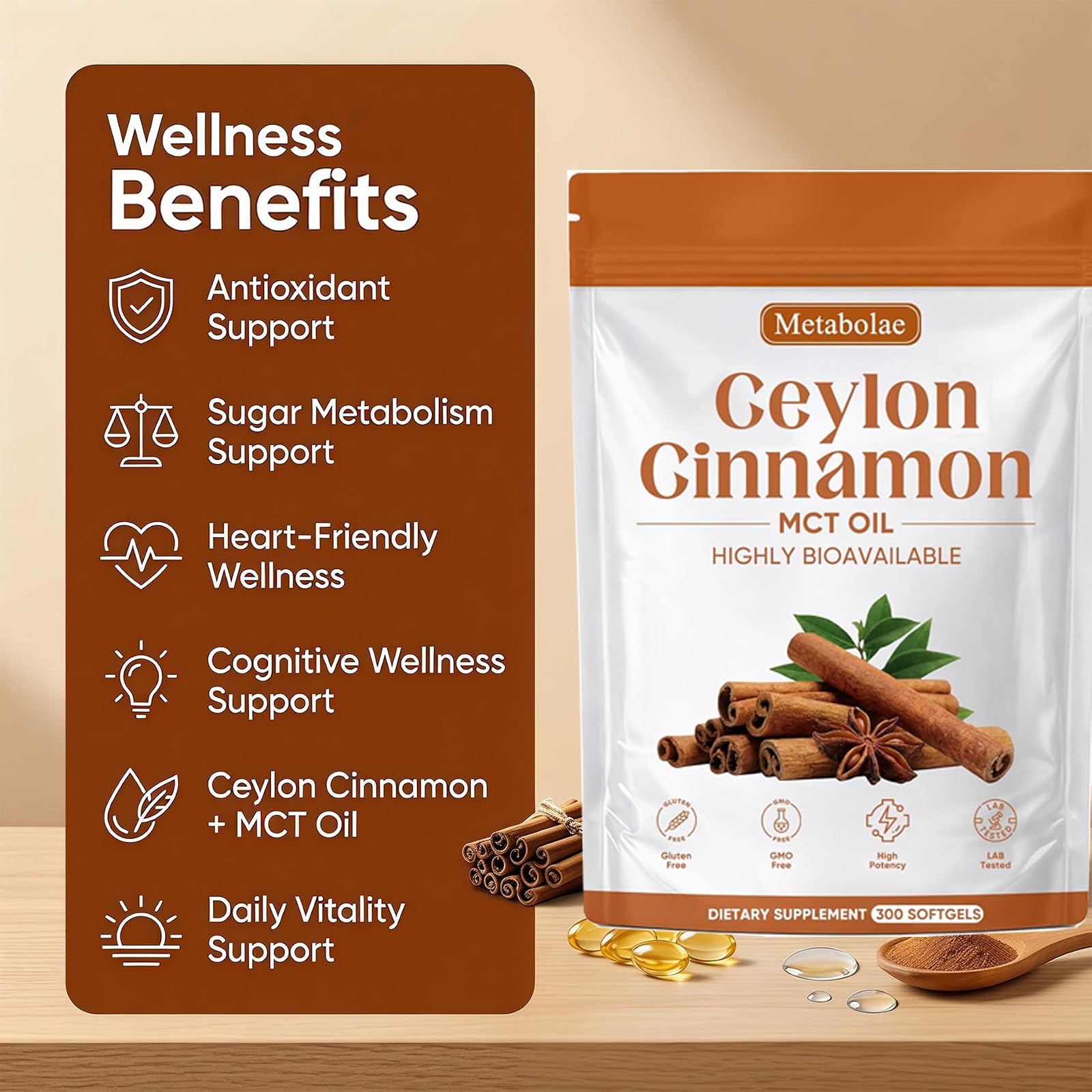 Ceylon cinnamon softgels for digestion