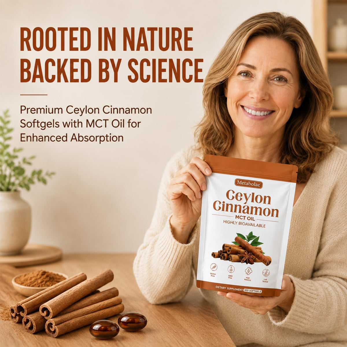 Ceylon cinnamon softgels for energy