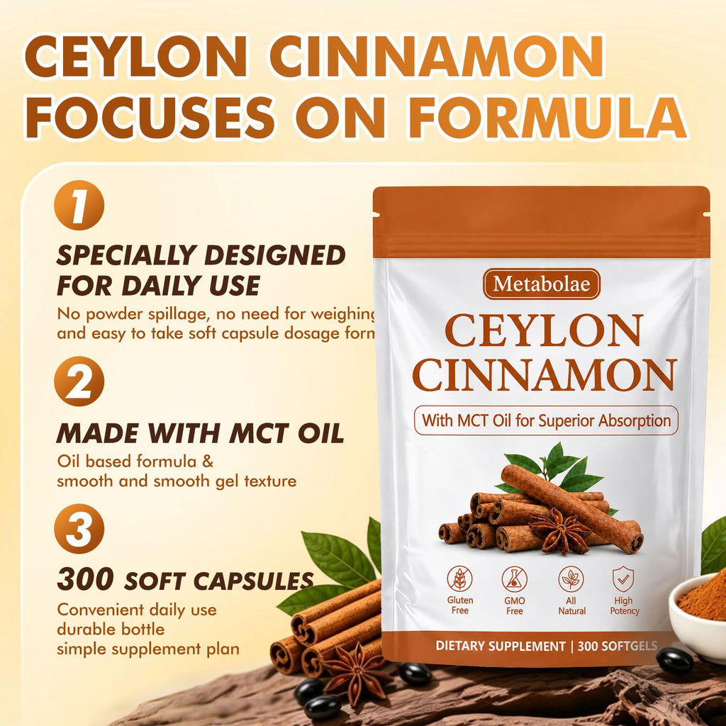 Ceylon cinnamon softgels for metabolic support