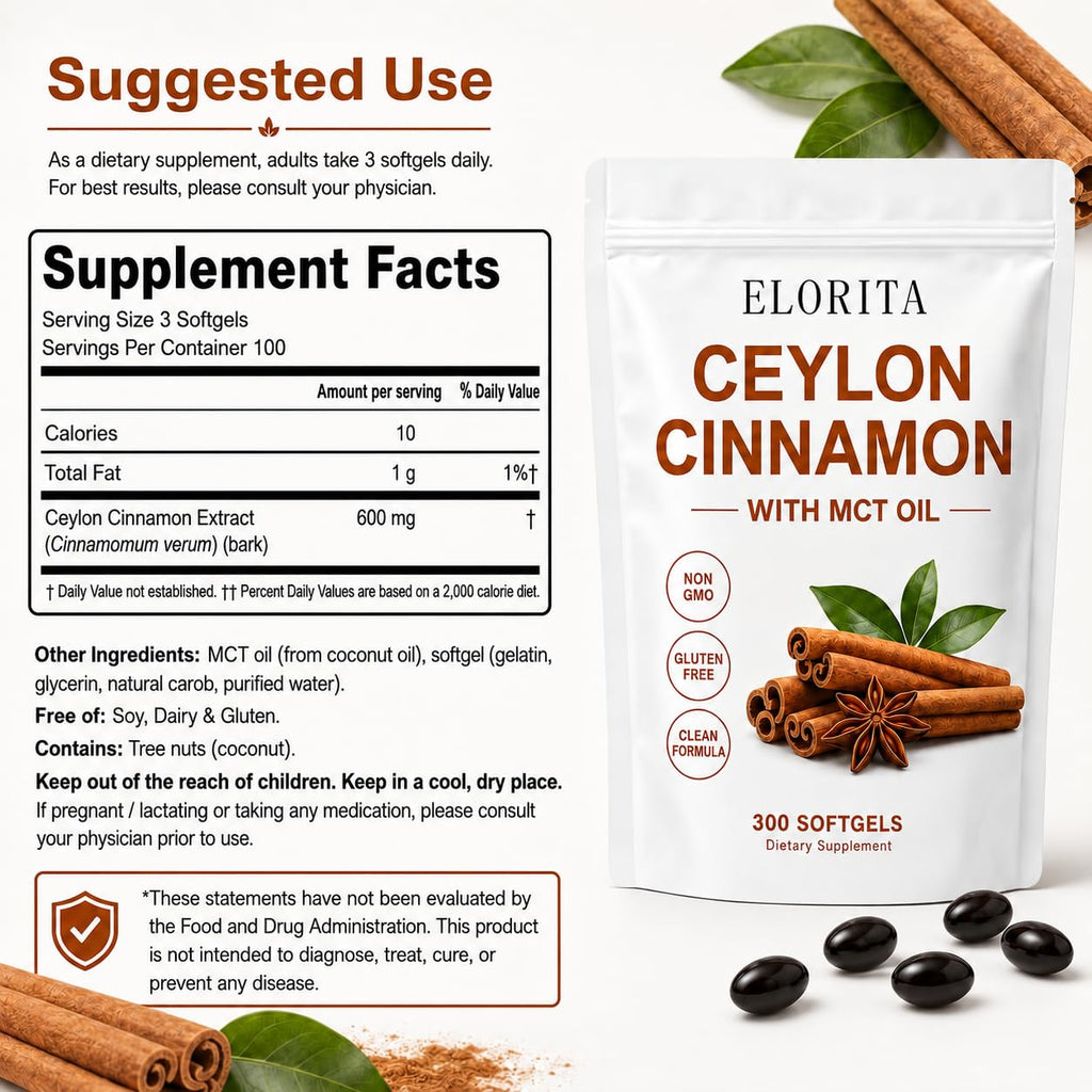 Ceylon cinnamon softgels for metabolism
