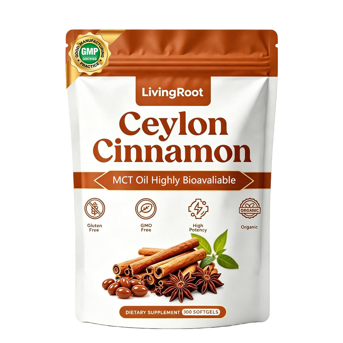 Ceylon cinnamon softgels for wellness