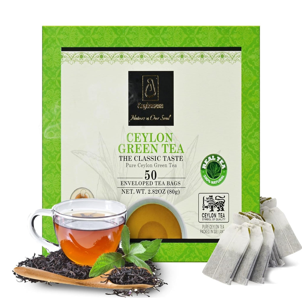 Ceylon green tea bags for energy