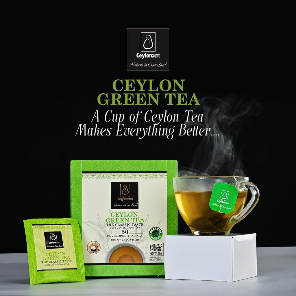 Ceylon green tea bags for relaxation