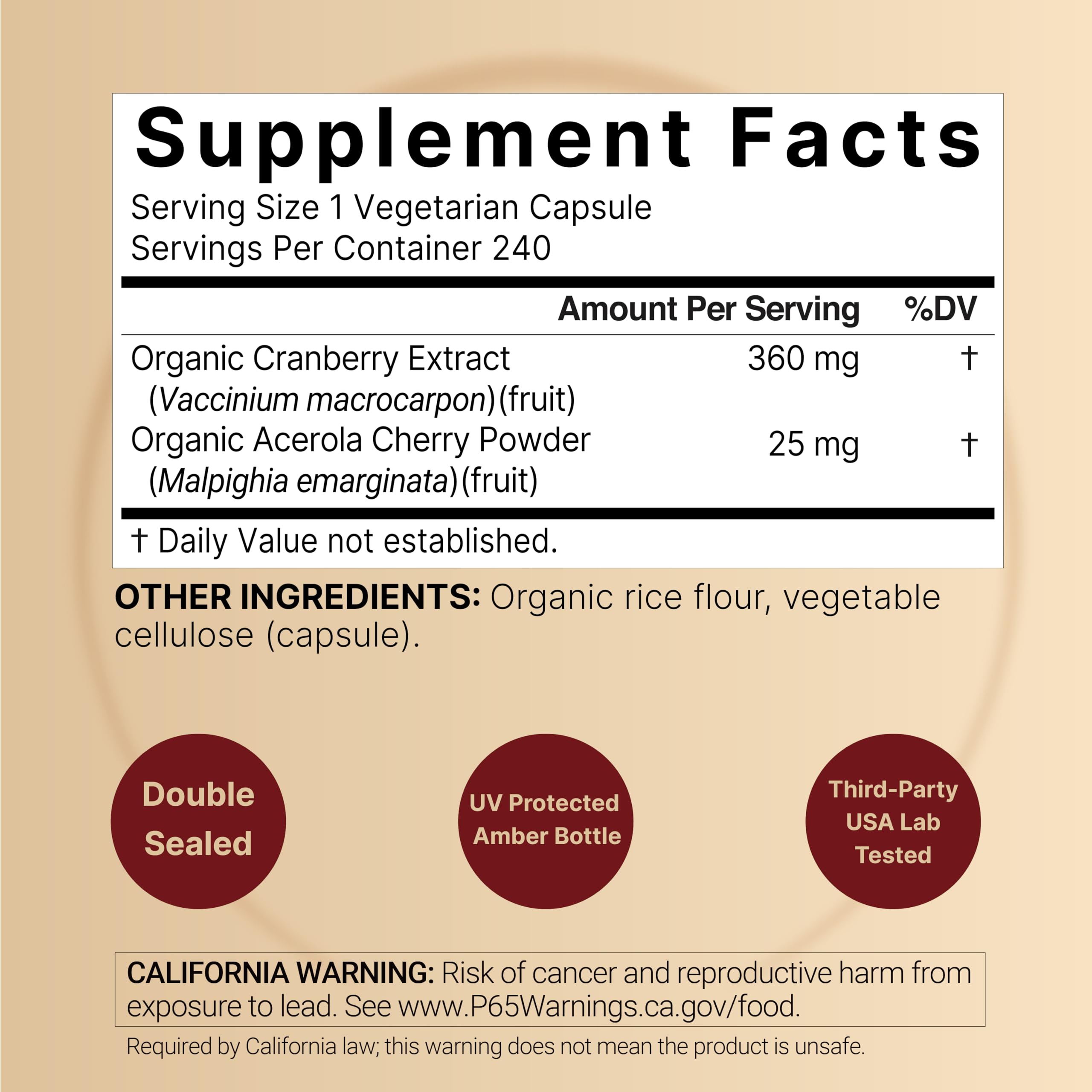 cGMP manufactured cranberry vitamins