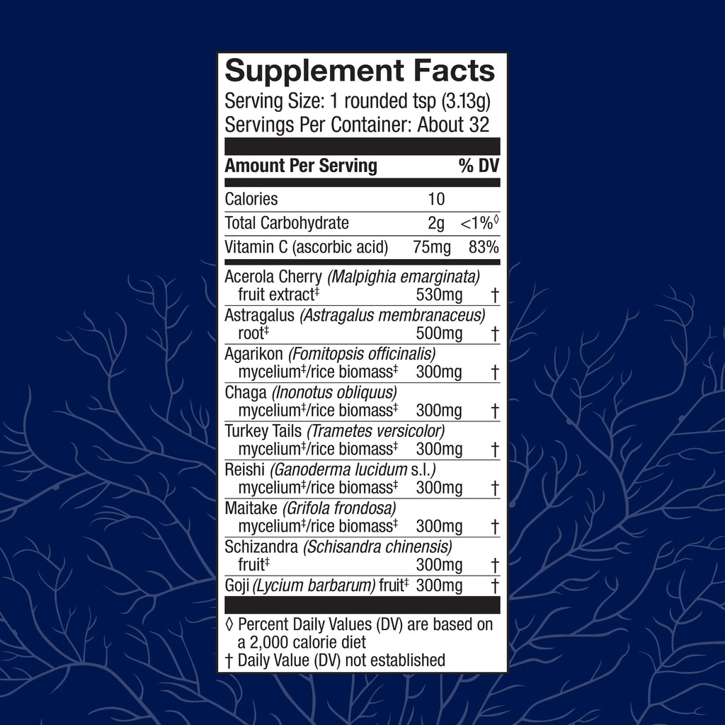 Chaga and reishi mushroom blend