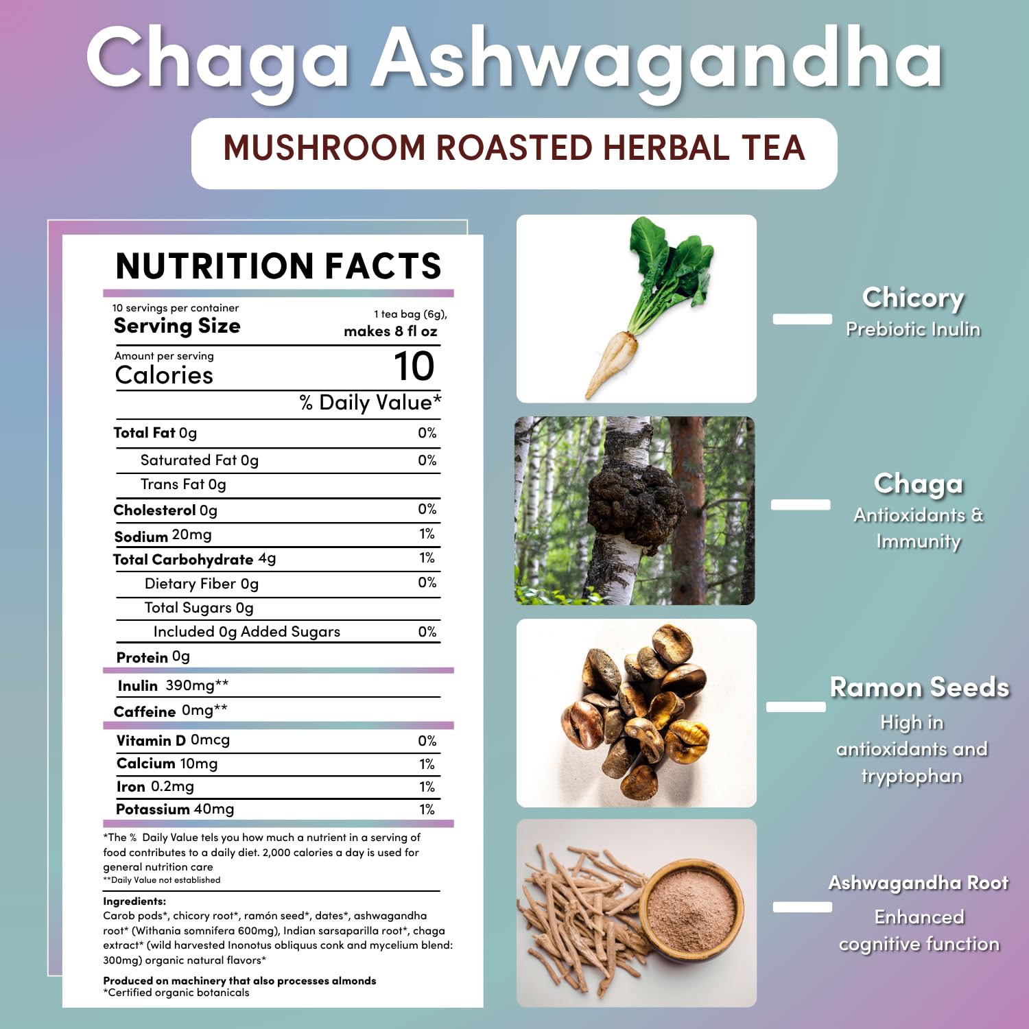 Chaga ashwagandha tea for relaxation