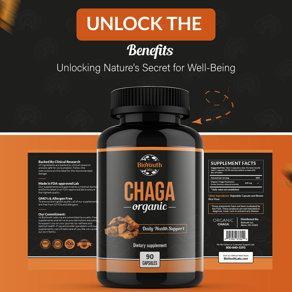 Chaga capsules for enhanced immune function