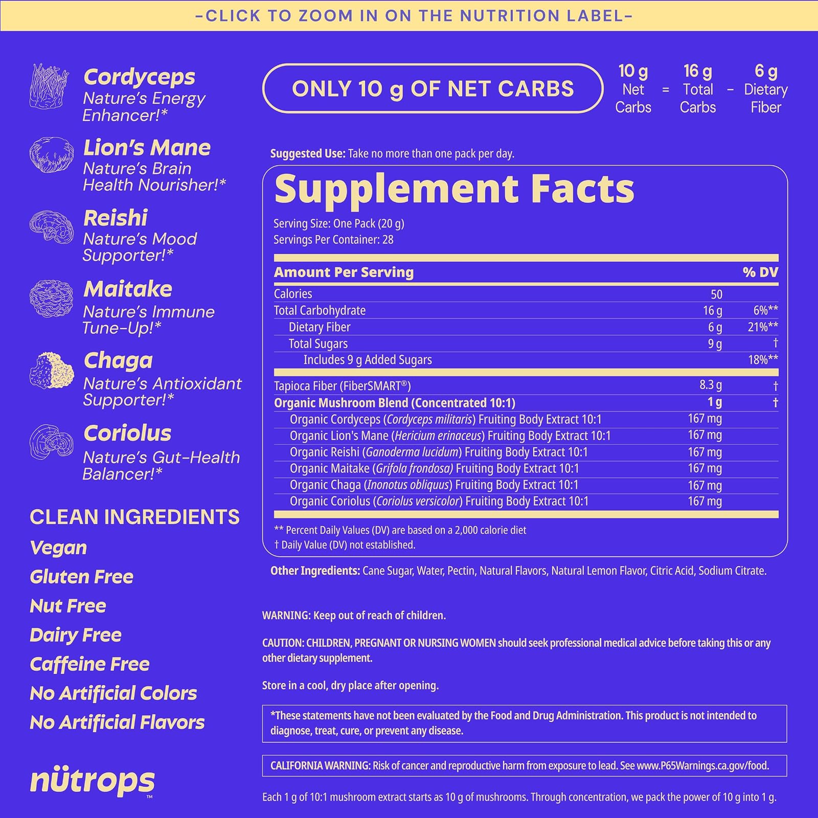 Chaga mushroom energy boost gummies