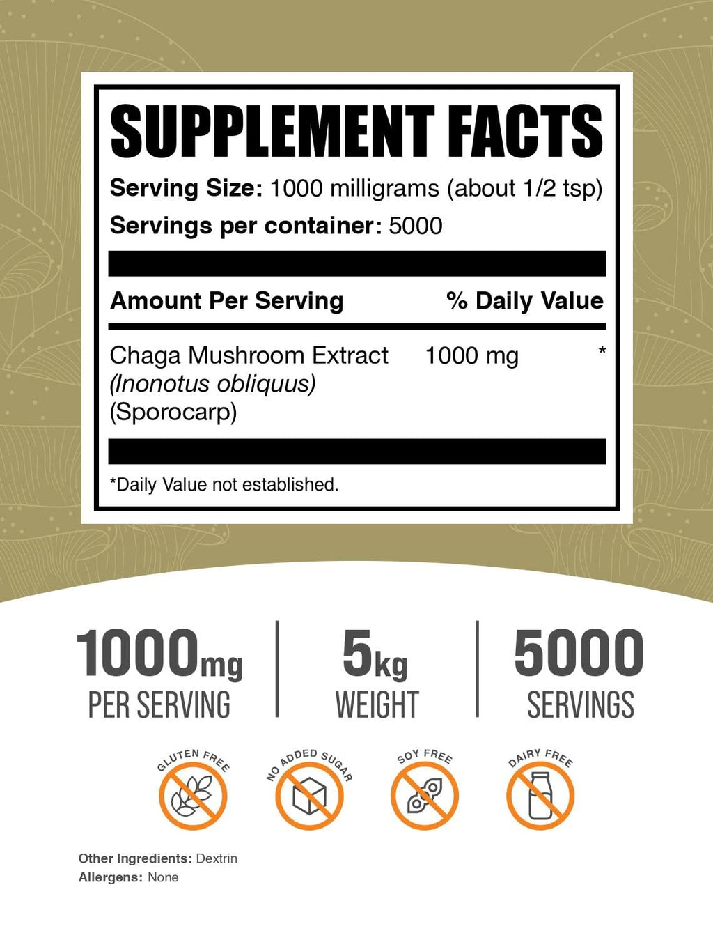 Chaga mushroom powder for immune support