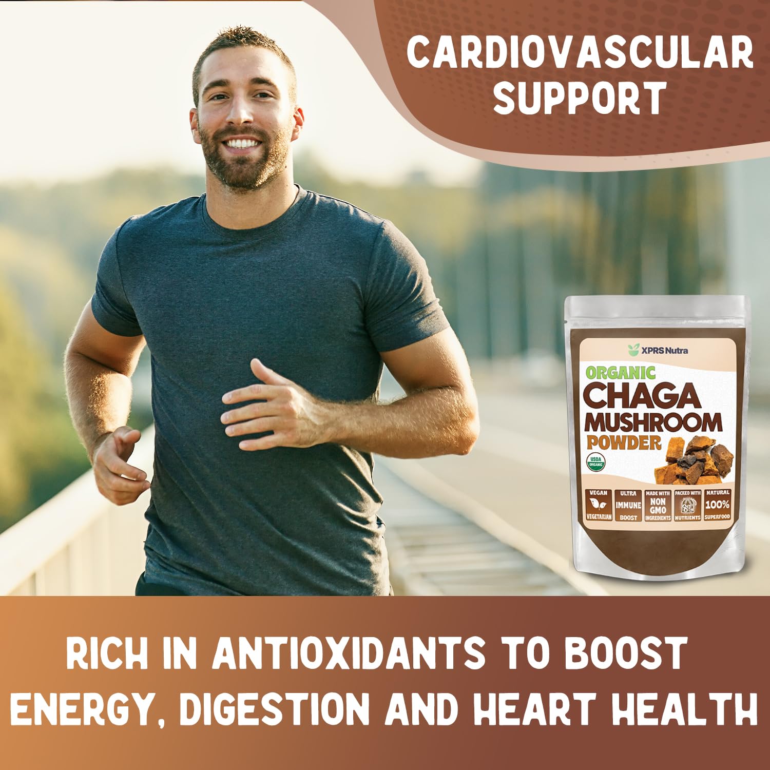 Chaga mushroom powder for tea and beverages