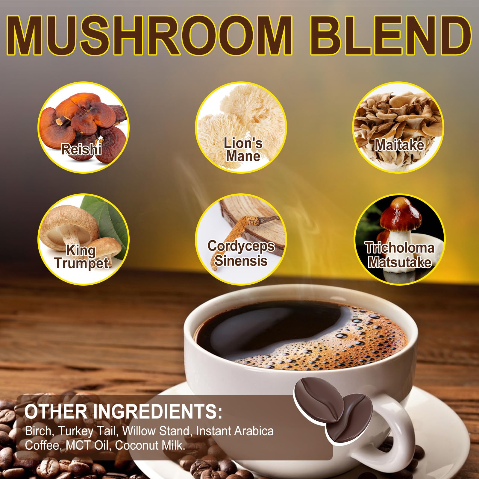 chaga mushroom superfood coffee mix