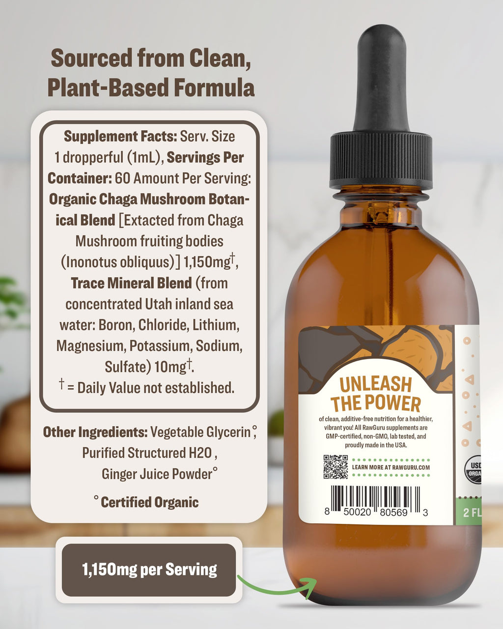 Chaga mushroom supplement pack of three