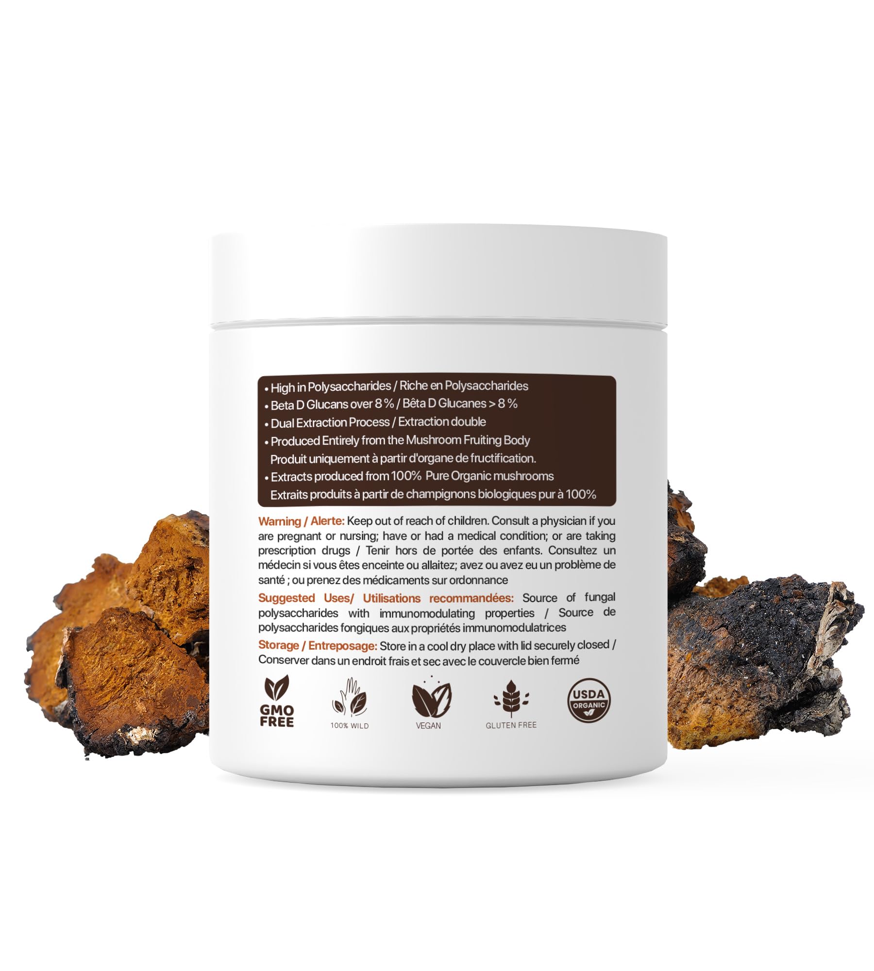 chaga powder for daily nutrition
