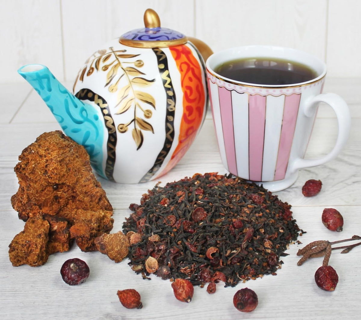 Chaga tea for relaxation and calm