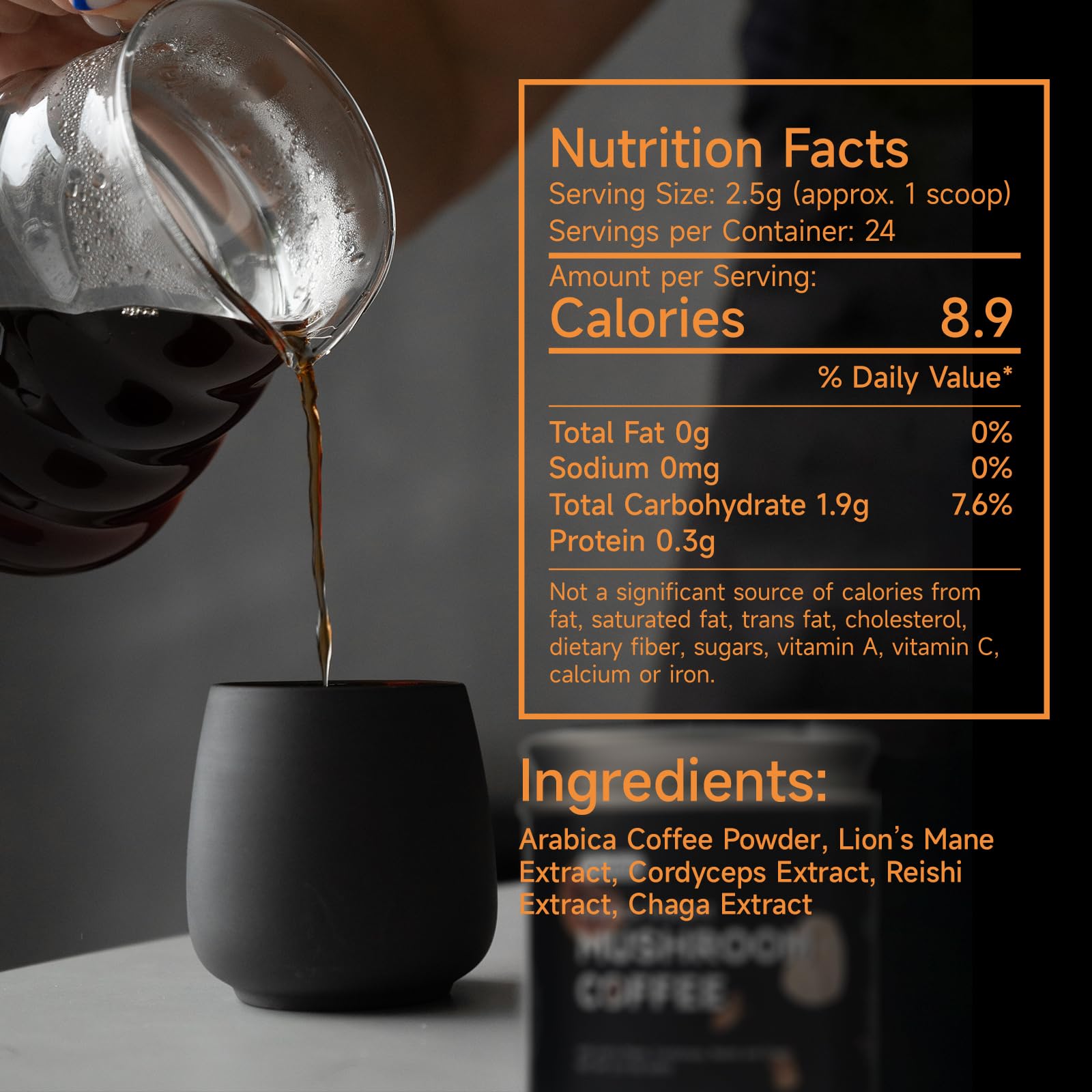 Chaism coffee with natural mushrooms