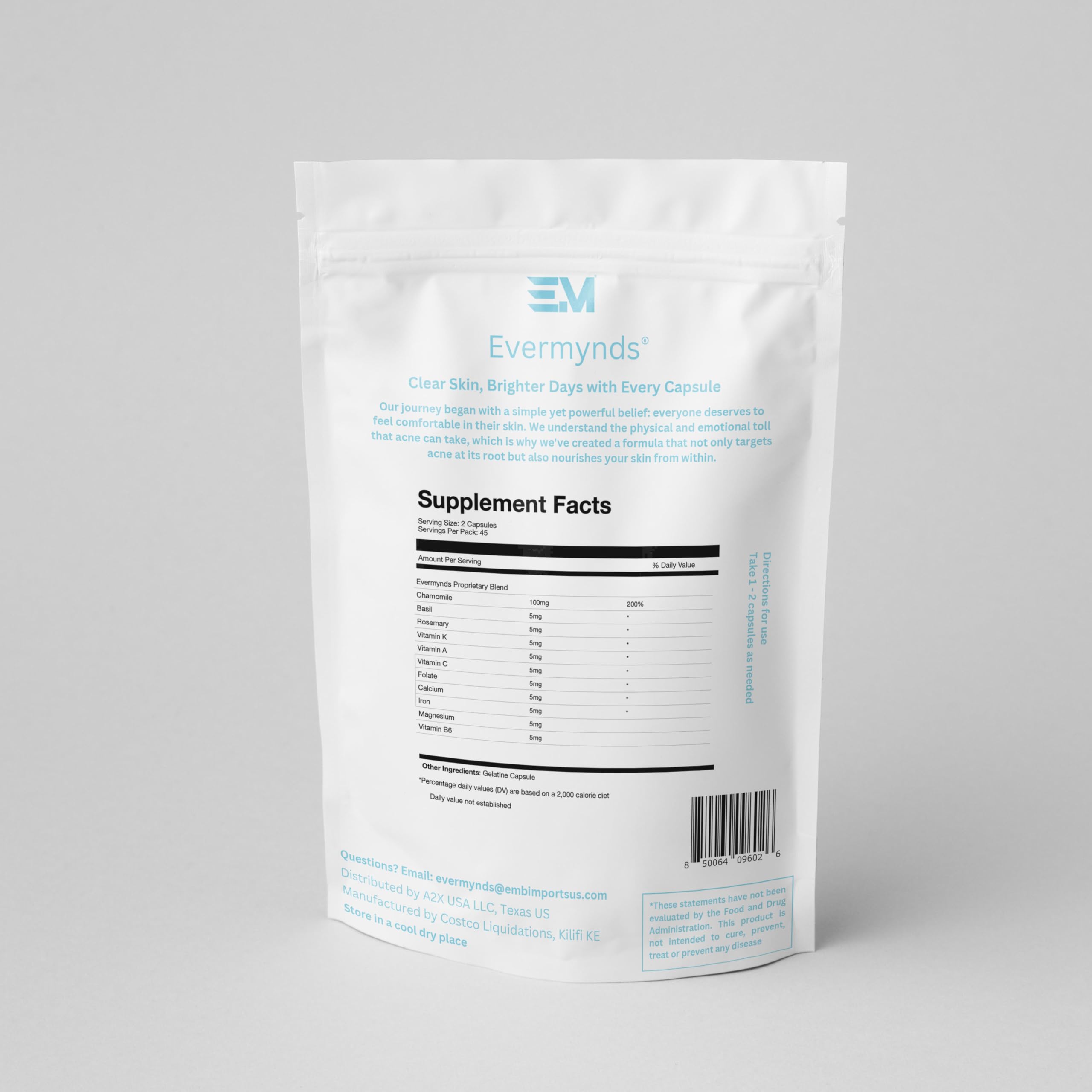 chamomile and basil skin support
